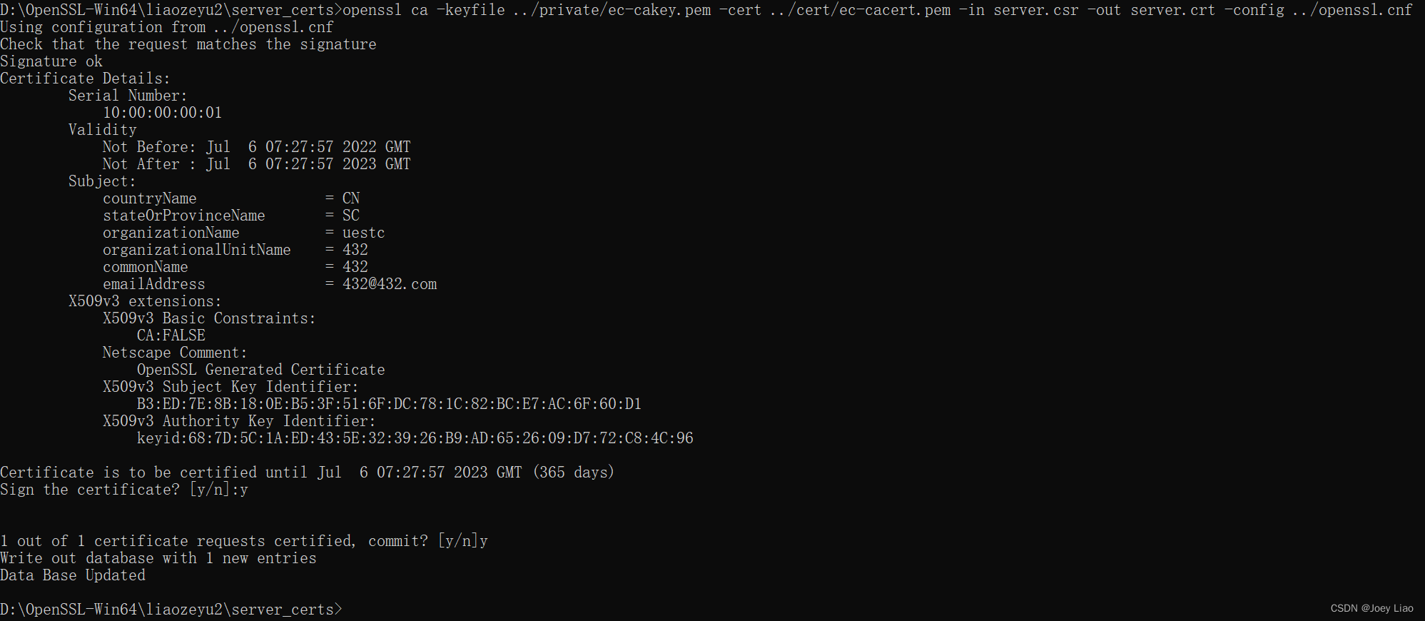 Windows openssl自建CA并分发证书(ECC)_openssl ca-CSDN博客