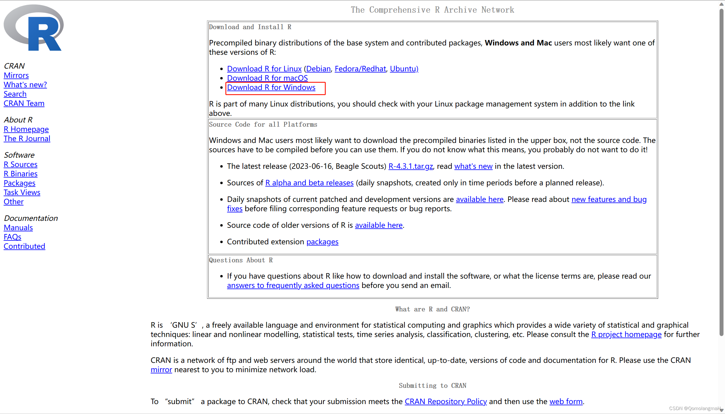 【2023最新版】R安装（直接+Anaconda）及使用（Pycharm配置R）教程-CSDN博客
