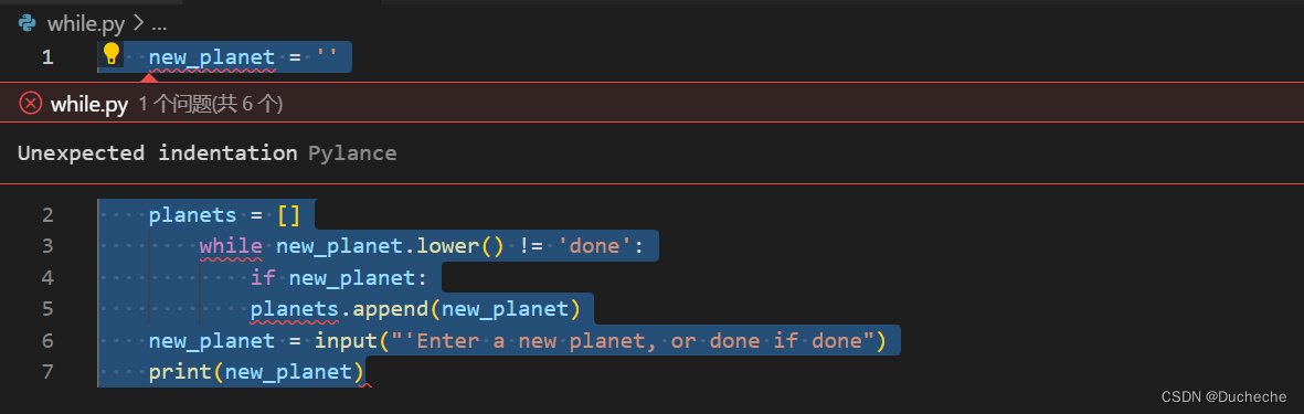 Python报错：Unexpected indentation_unexpected indentationpylance-CSDN博客