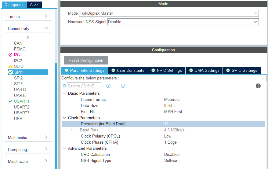 STM32F1基于STM32CubeMX配置硬件SPI驱动nRF24L01数据收发_stm32cubemx spi 24l01-CSDN博客