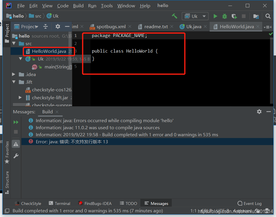 【IntelliJ IDEA】Selected Class file name 'HelloWorld.Java' mapped to not java file type 'Text ...