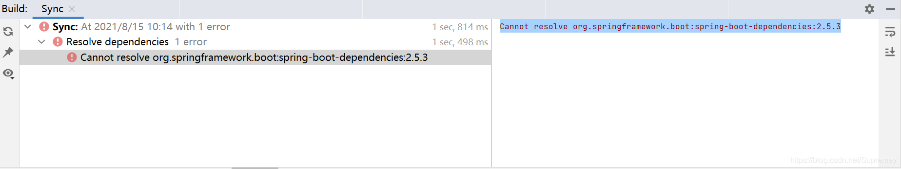 Cannot resolve org.springframework.boot:spring-boot-dependencies:2.5.3_cannot resolve external ...
