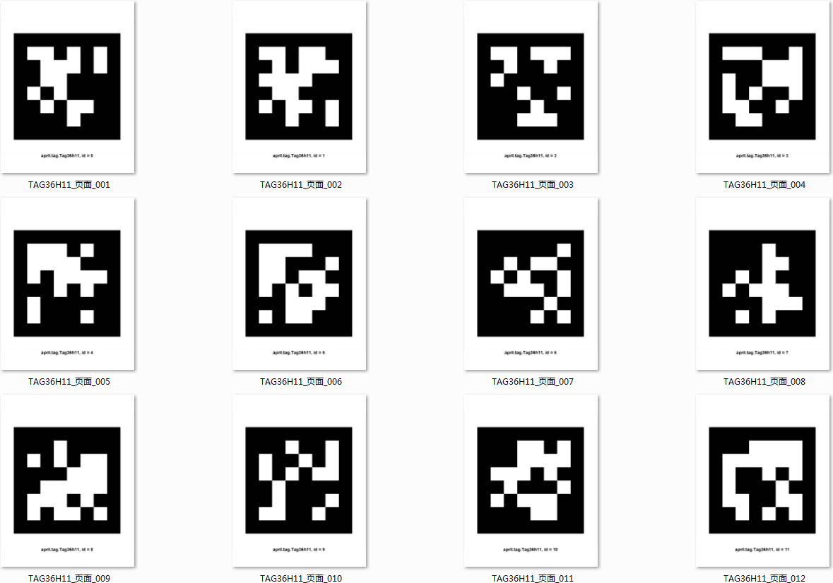 Apriltag ： 用于视觉系统标定图标tag36H11-CSDN博客