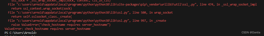 Windows执行pip3 install（pip install）报错：ValueError: check_hostname requires server_hostname（解决方法：关闭 ...