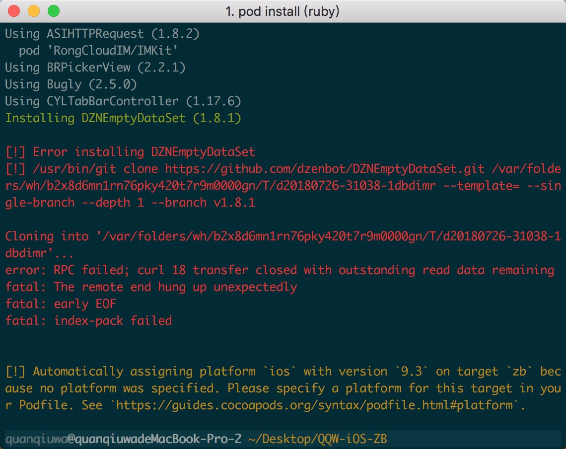 pod install 遇到的问题_error installing dznemptydataset-CSDN博客