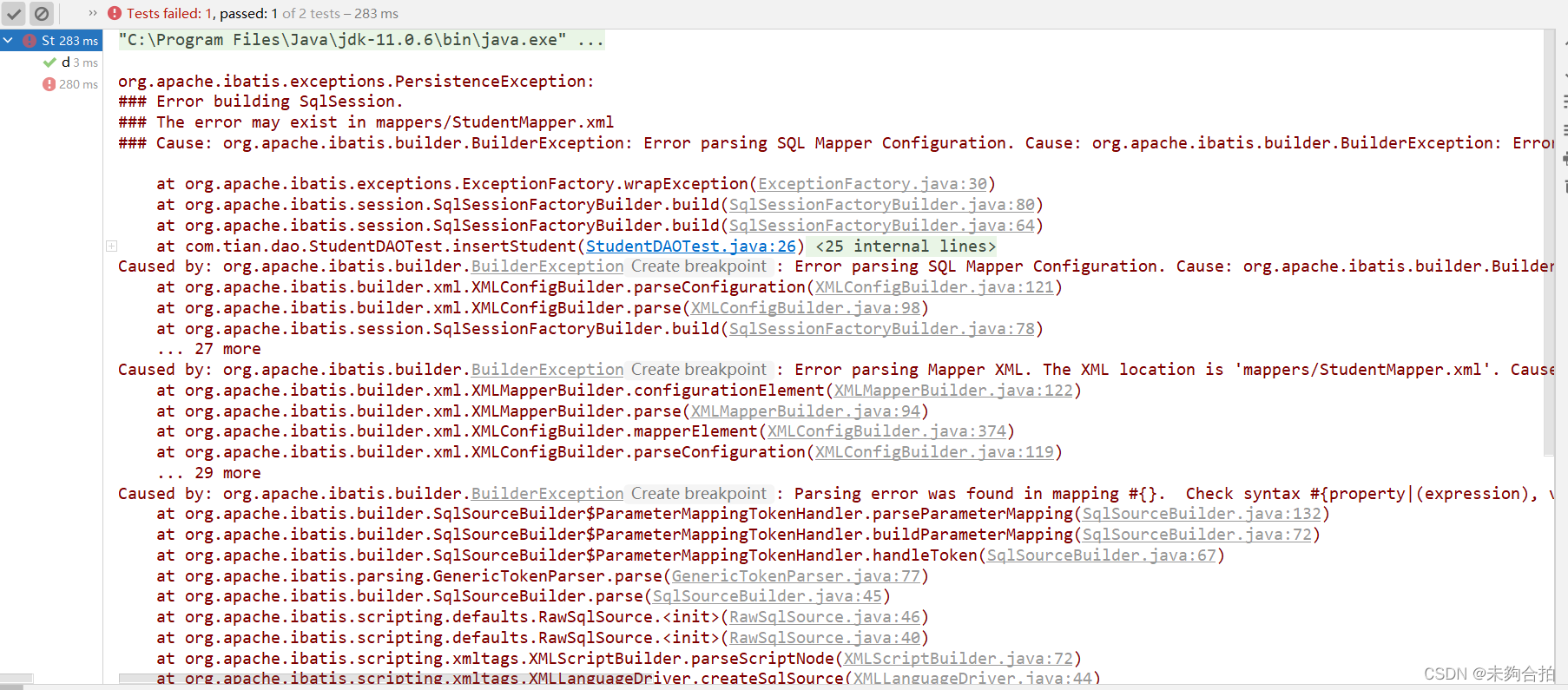 mybatis映射文件使用注释出现的错误_cause: org.apache.ibatis.builder.builderexception:-CSDN博客