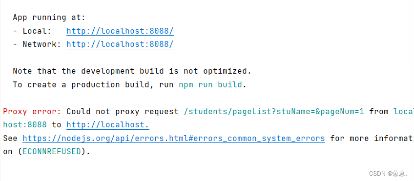 Proxy error: Could not proxy request url from localhost:8088 to url_to create a production build ...