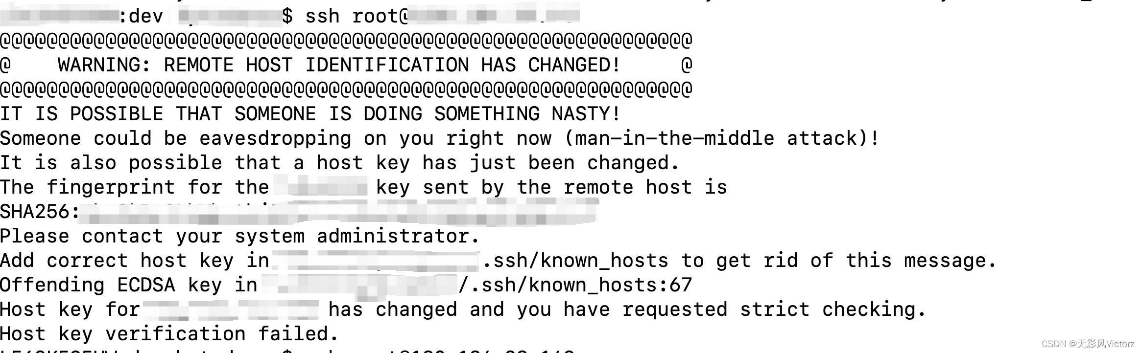 【错误处理】远程连接ip报错：RSA host key for x.x.x.x has changed and you have requested strict checking-CSDN博客