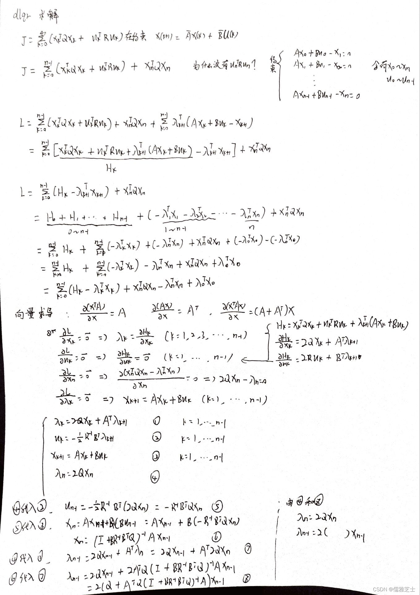 基于LQR的倒立摆控制——python代码——dlqr步骤推导-CSDN博客