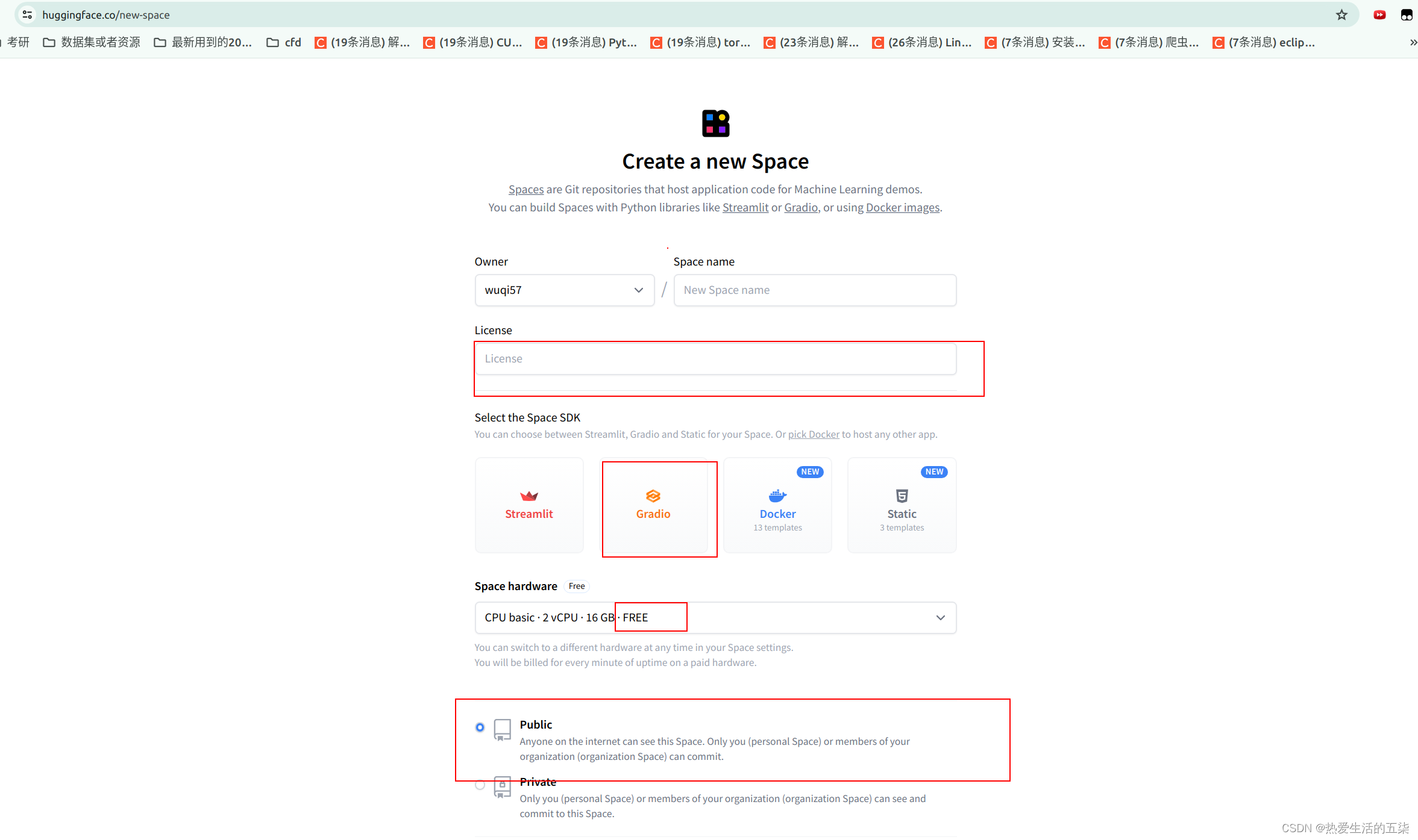 如何在https://huggingface.co/spaces中创建自己的远程服务器并部署AI相关项目并利用gradio创建界面（获取免费chatgpt的API_key）-CSDN博客