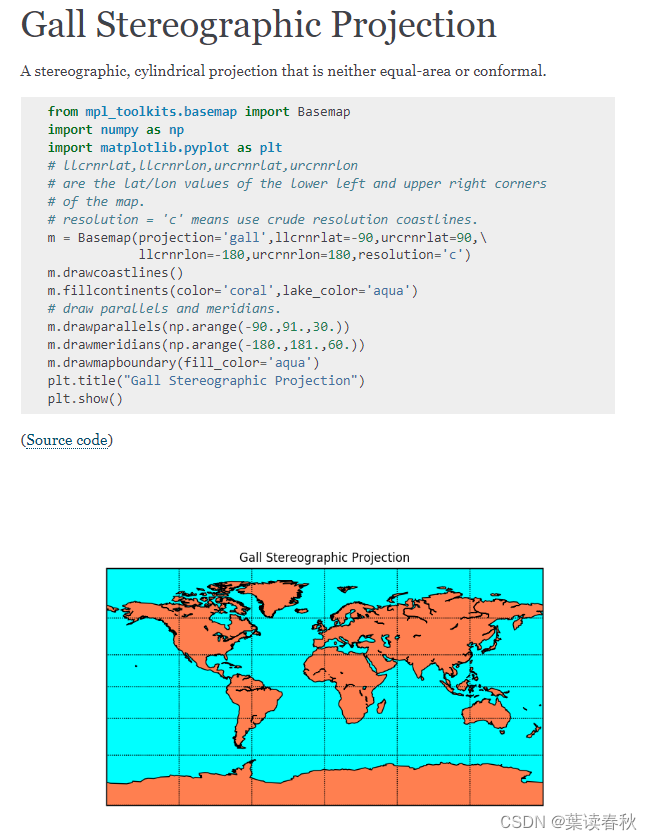 matplotlib的basemap的地图投影类型（经纬度）_matplotlib basemap 点矢量要素-CSDN博客