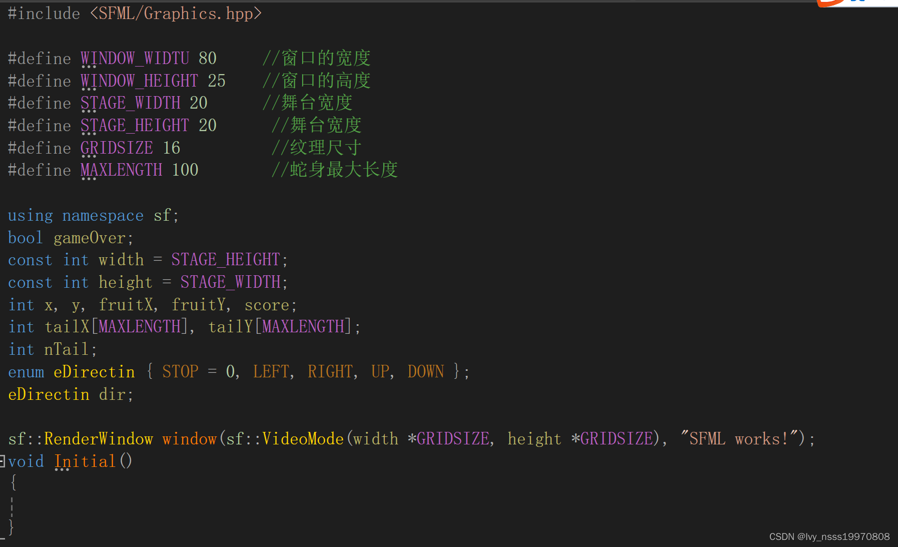 第七章 SFML版贪吃蛇_window.setframeratelimit(60)函数作用解释-CSDN博客