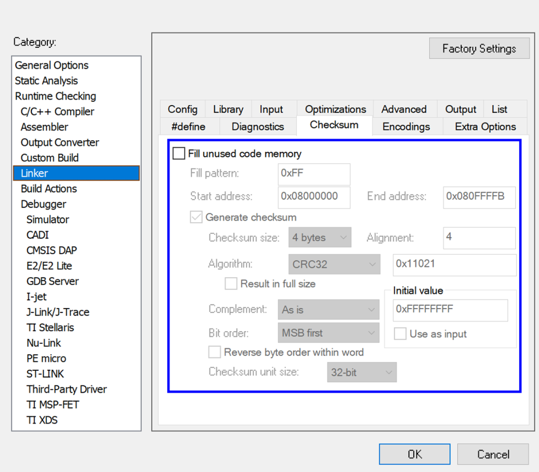 在IAR Embedded Workbench中计算多个地址区间的Checksum_iar checksum-CSDN博客