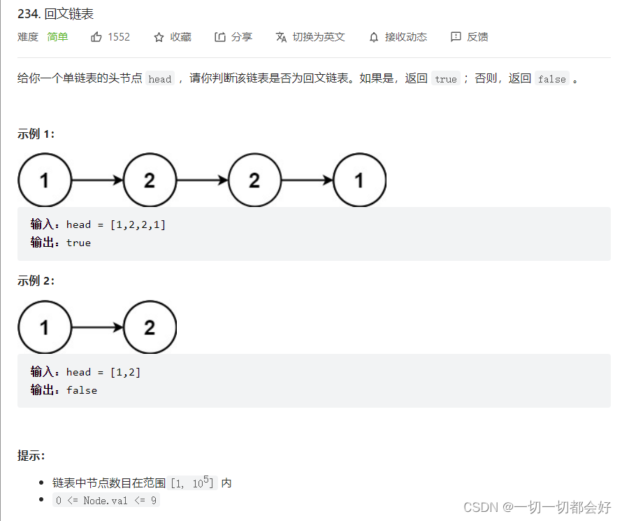 [LeetCode]回文链表-CSDN博客