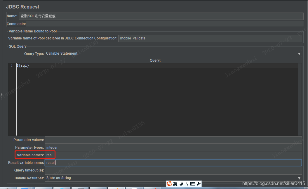 Jmeter-JDBC取样器之variable names与Result valiable name 区别_jmeter variable names-CSDN博客