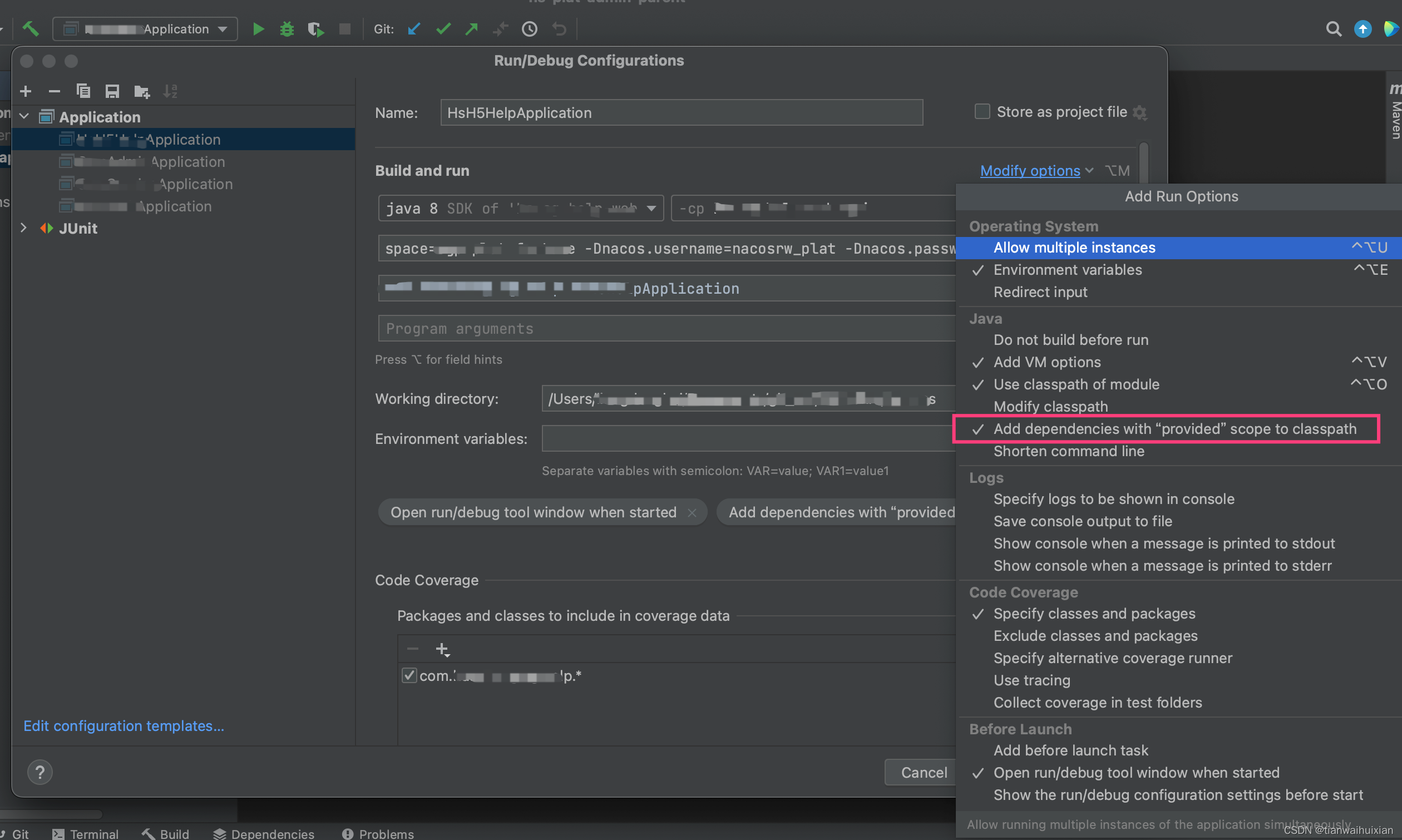 maven包scope为provided导致SpringBoot项目启动报错问题_add dependencies with-CSDN博客