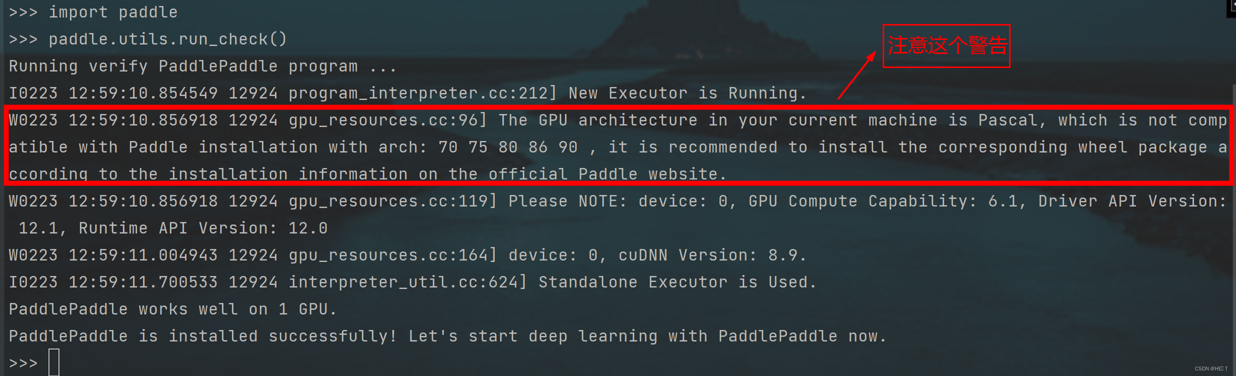 paddlepaddle-gpu安装报错：（The GPU architecture in your current machine is Pascal, which ......）-CSDN博客