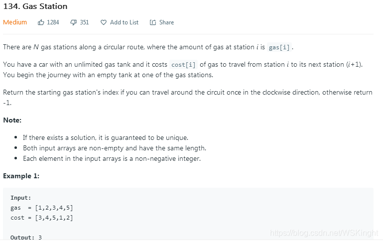 LeetCode[134] Gas Station-CSDN博客