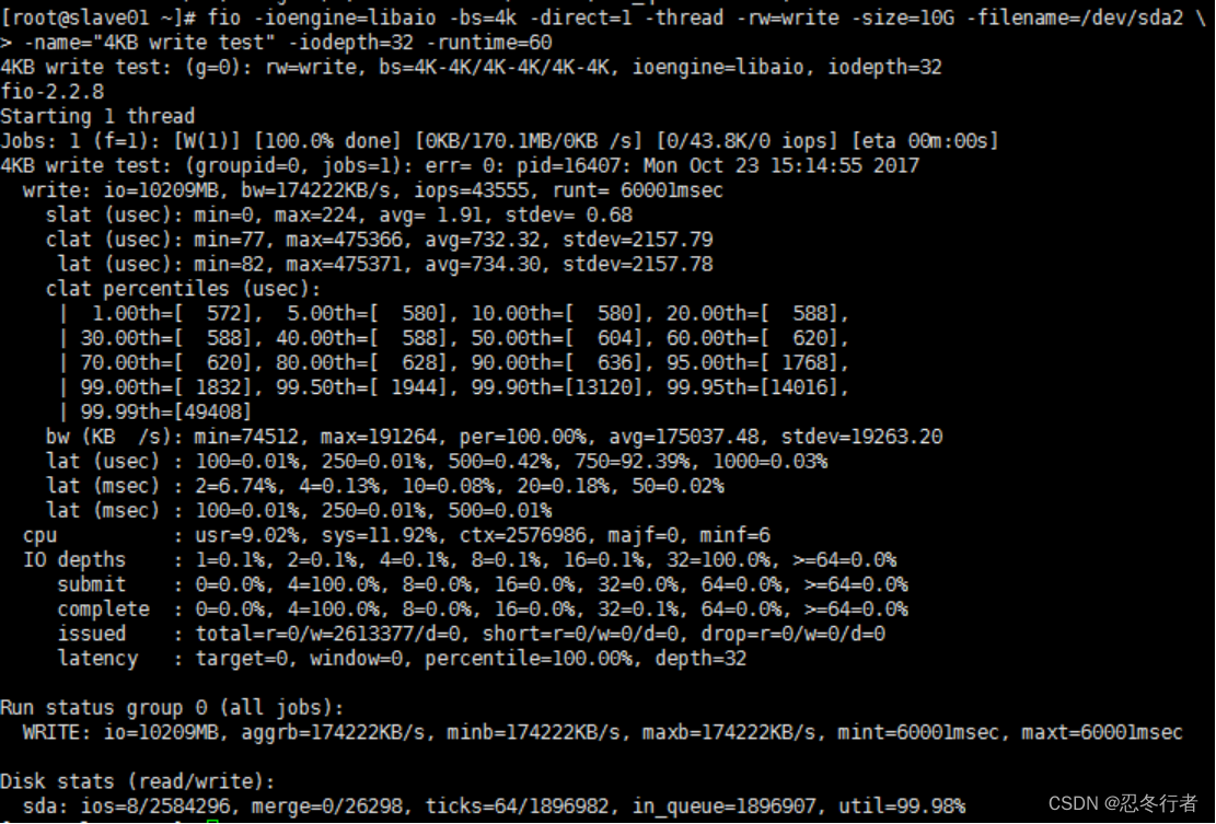 FIO工具使用方法和测试磁盘性能用例_fio libaio-CSDN博客