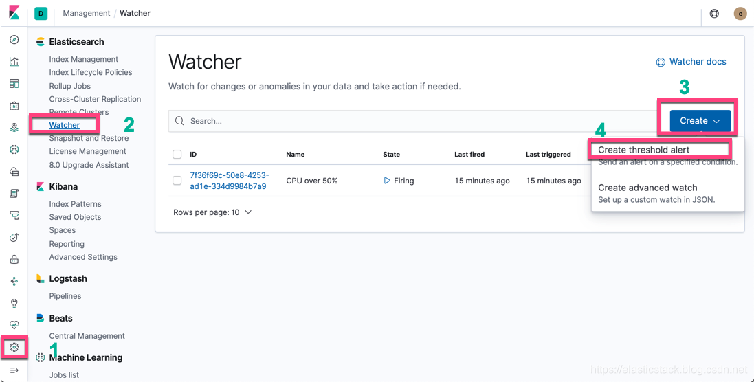 X-Pack：创建阈值检查警报_elasticsearch watcher收费吗-CSDN博客