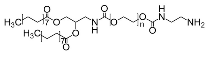 DMG-PEG2k-NH2结构式/DMG-PEG-Amine，1,2-二肉豆蔻酰-rac-甘油-3-聚乙二醇-氨基，可用于制备siRNA脂质体 ...