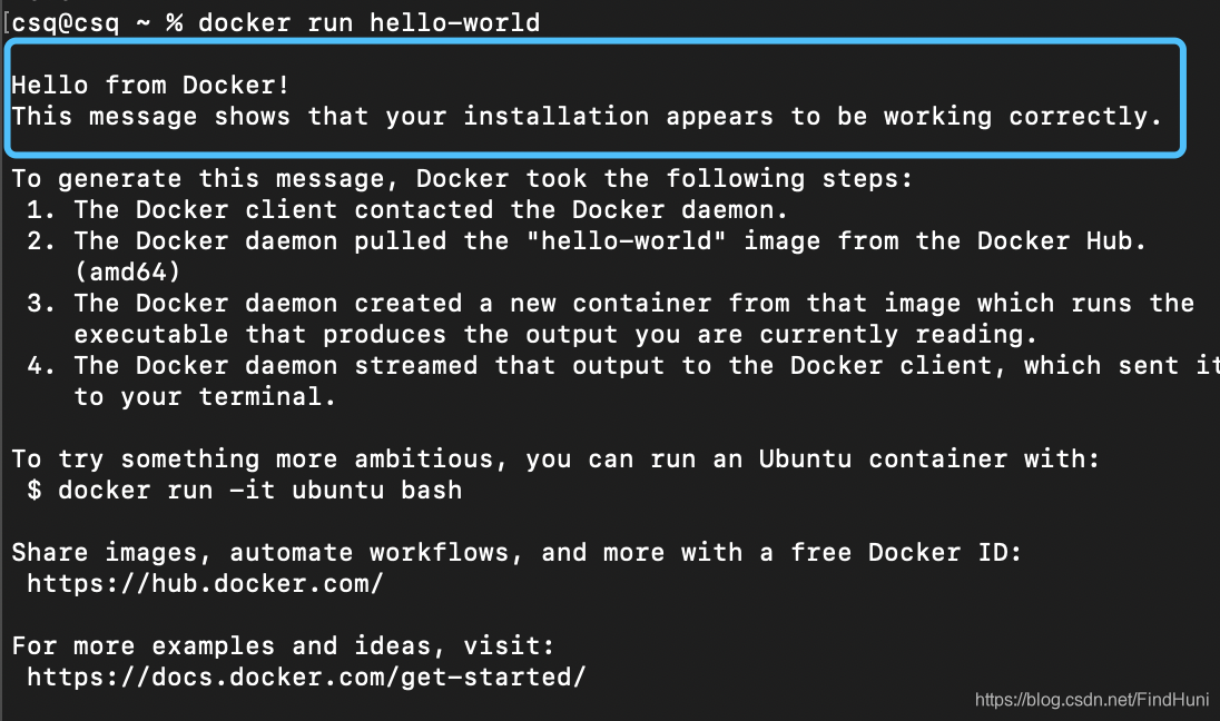 docker--运行hello-world并安装mysql(mac版本)_mac docker hello world-CSDN博客