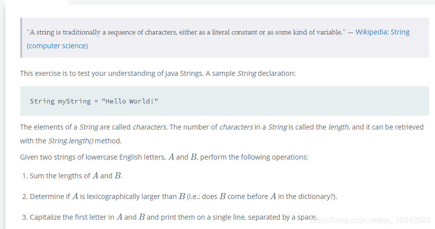 HackerRank之Java Strings Introduction_hankerrank java substring comparisons-CSDN博客