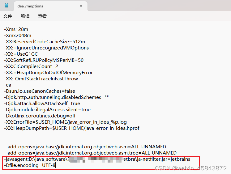 解决 > (我的idea版本是2024的)在idea Vmoptions配置加了 Dfile Encoding Utf 8 后idea就打不开的问题,且解决控制台乱码问题