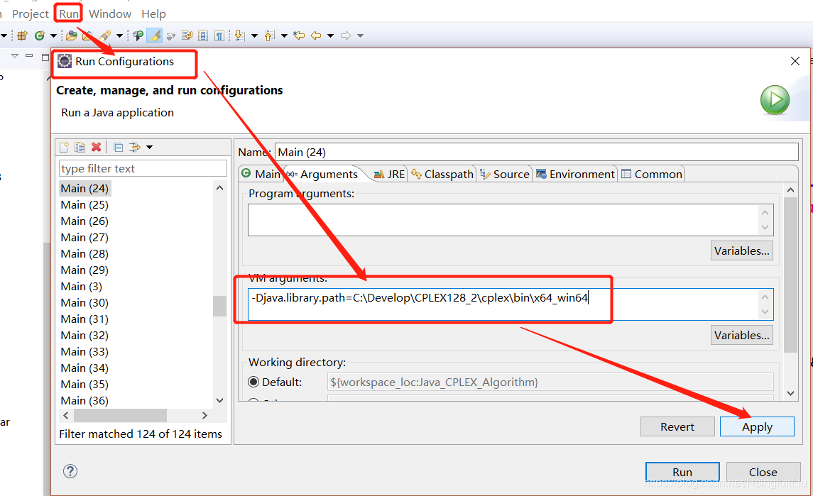 Java调用CPLEX报错：no cplex1280 in java.library.path或者try invoking java with java -Djava.library.path ...