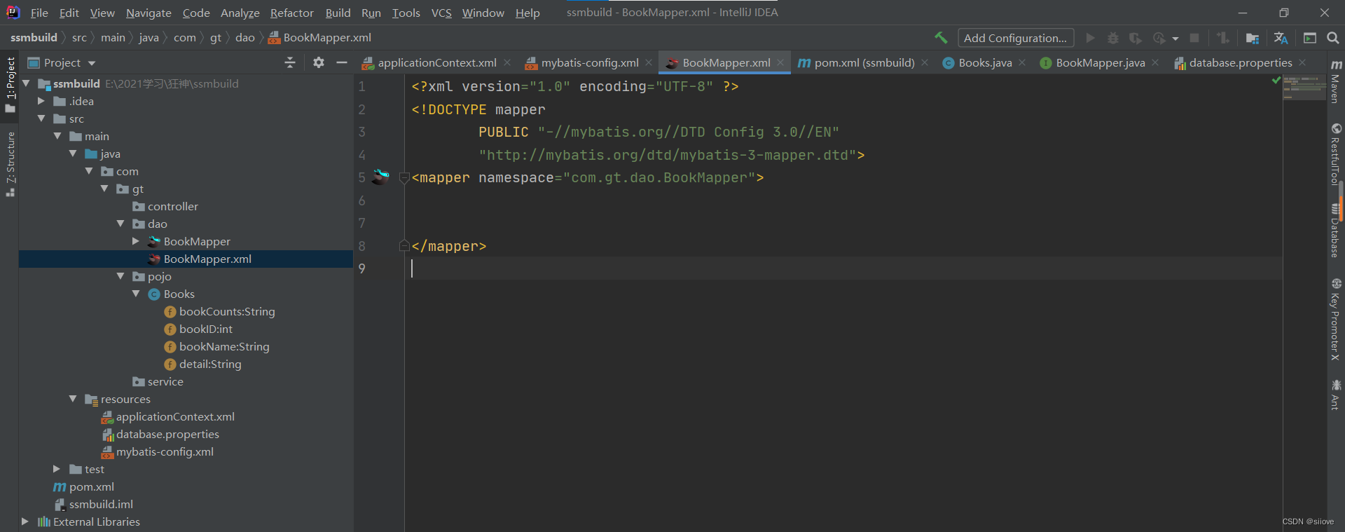 整合SSM（Mybatis-Spring-SpringMVC层）_ssmbuild?usessl-CSDN博客