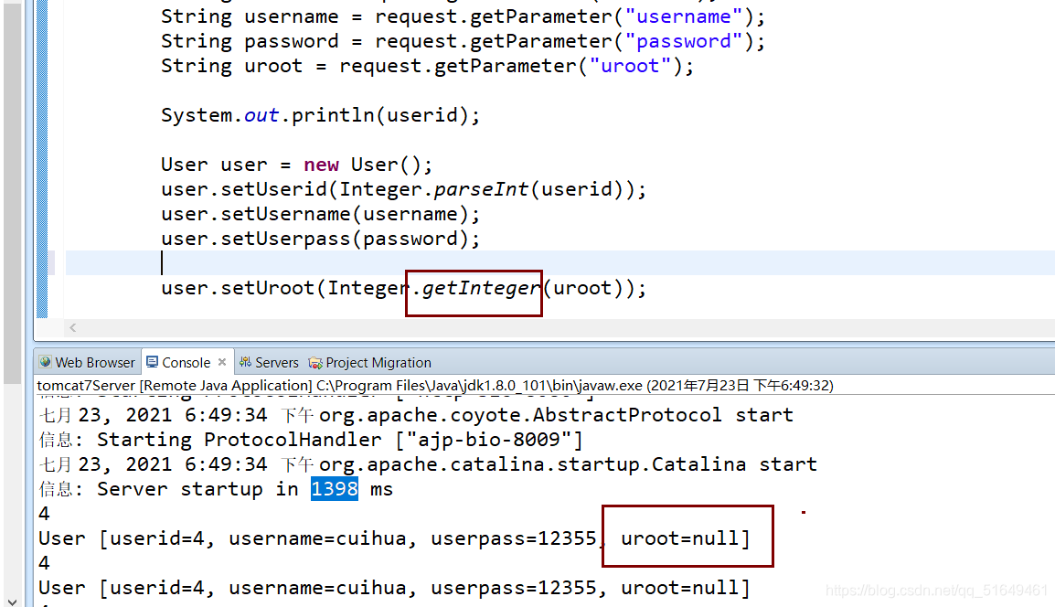 前端到数据库的数据转换错误：Integer.parseInt与Integer.getInteger混淆-CSDN博客