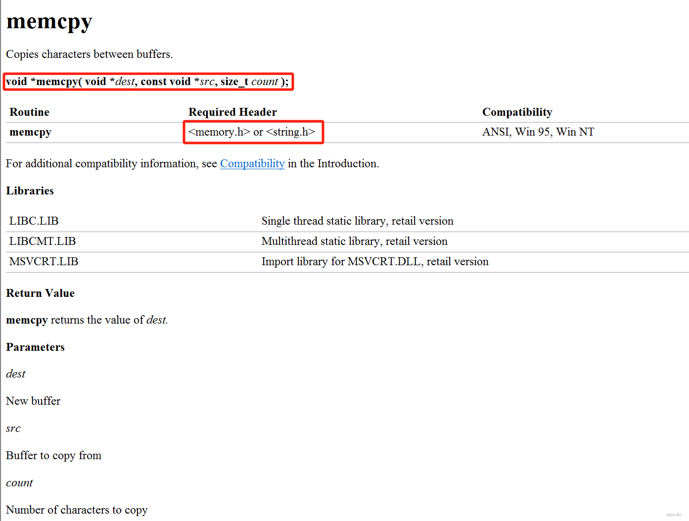 深入解析C语言内存操作函数：memcpy,memmove,memset,memcmp-CSDN博客