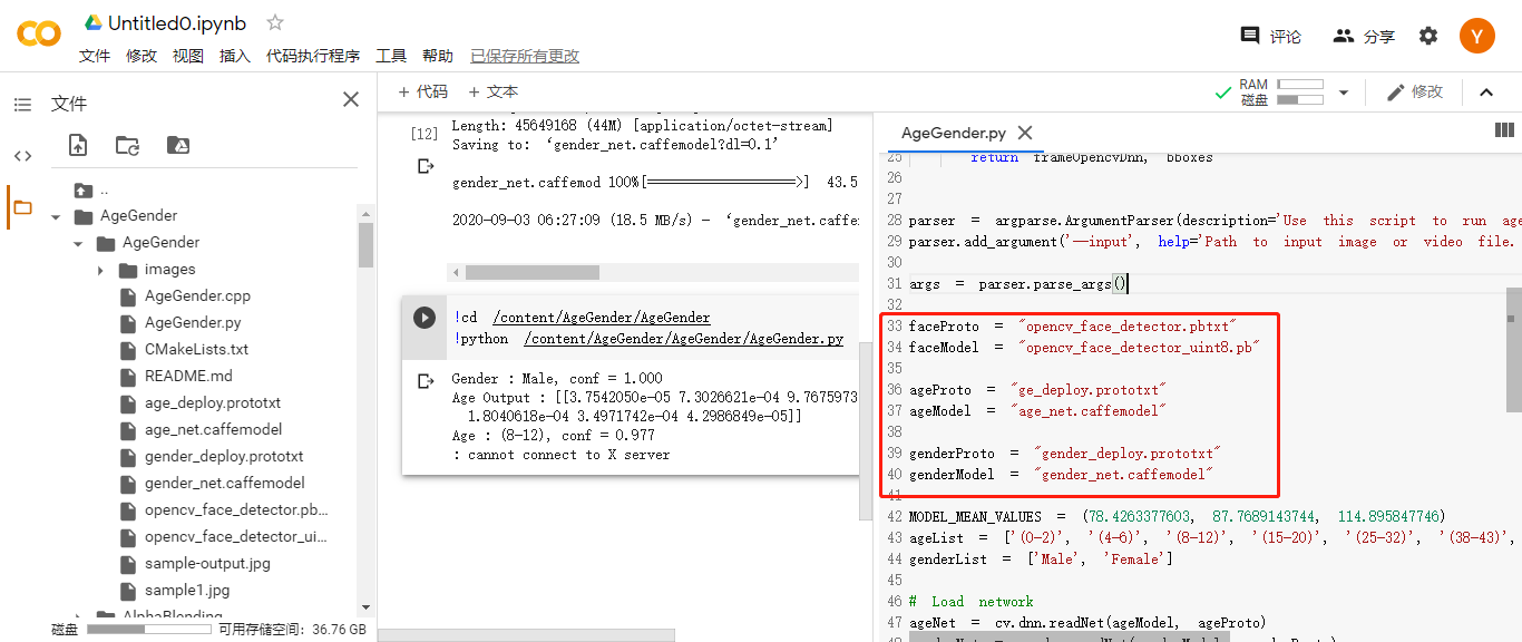 error: FAILED: fs.is_open(). Can‘t open “age_net.caffemodel“ in ...