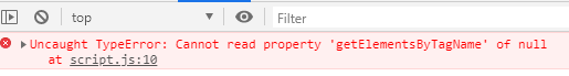 Cannot read property 'getElementsByTagName' of null解决办法-CSDN博客