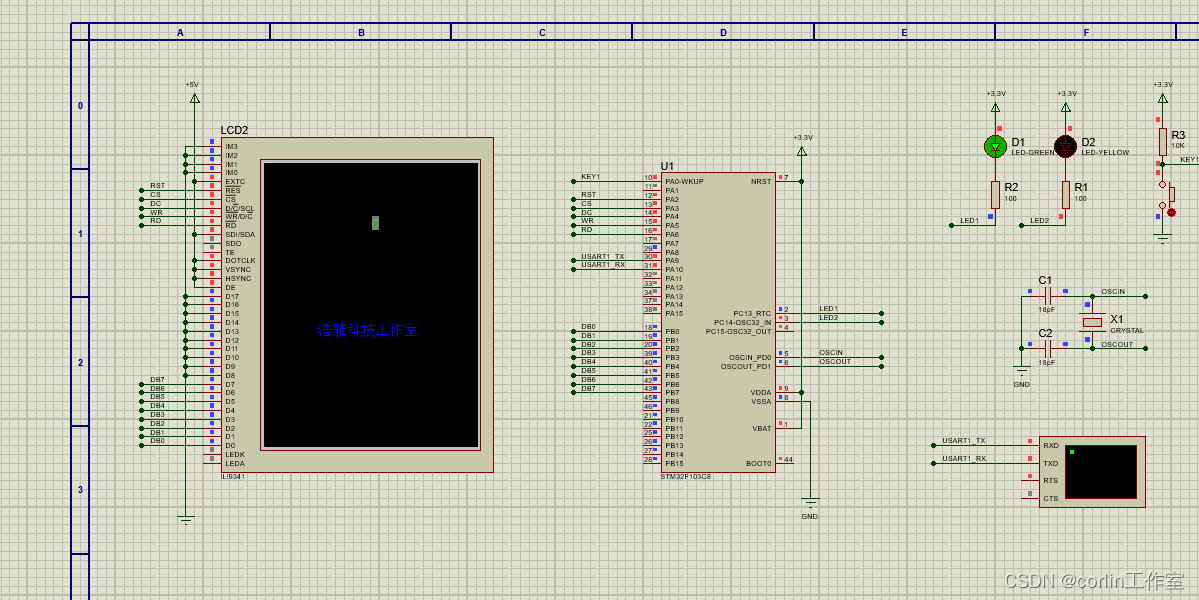 基于STM32CubeMX+FreeRTOS的Proteus仿真ILI9341 TFT LCD_hal 9341仿真-CSDN博客