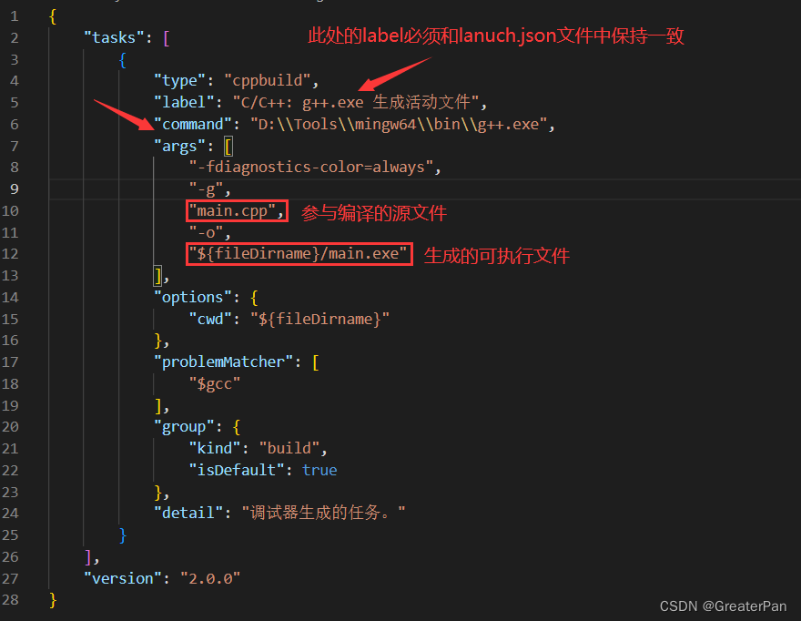 Windows下VSCode中配置lanuch.json和tasks.json文件完成调试_launch.json如何配置-CSDN博客