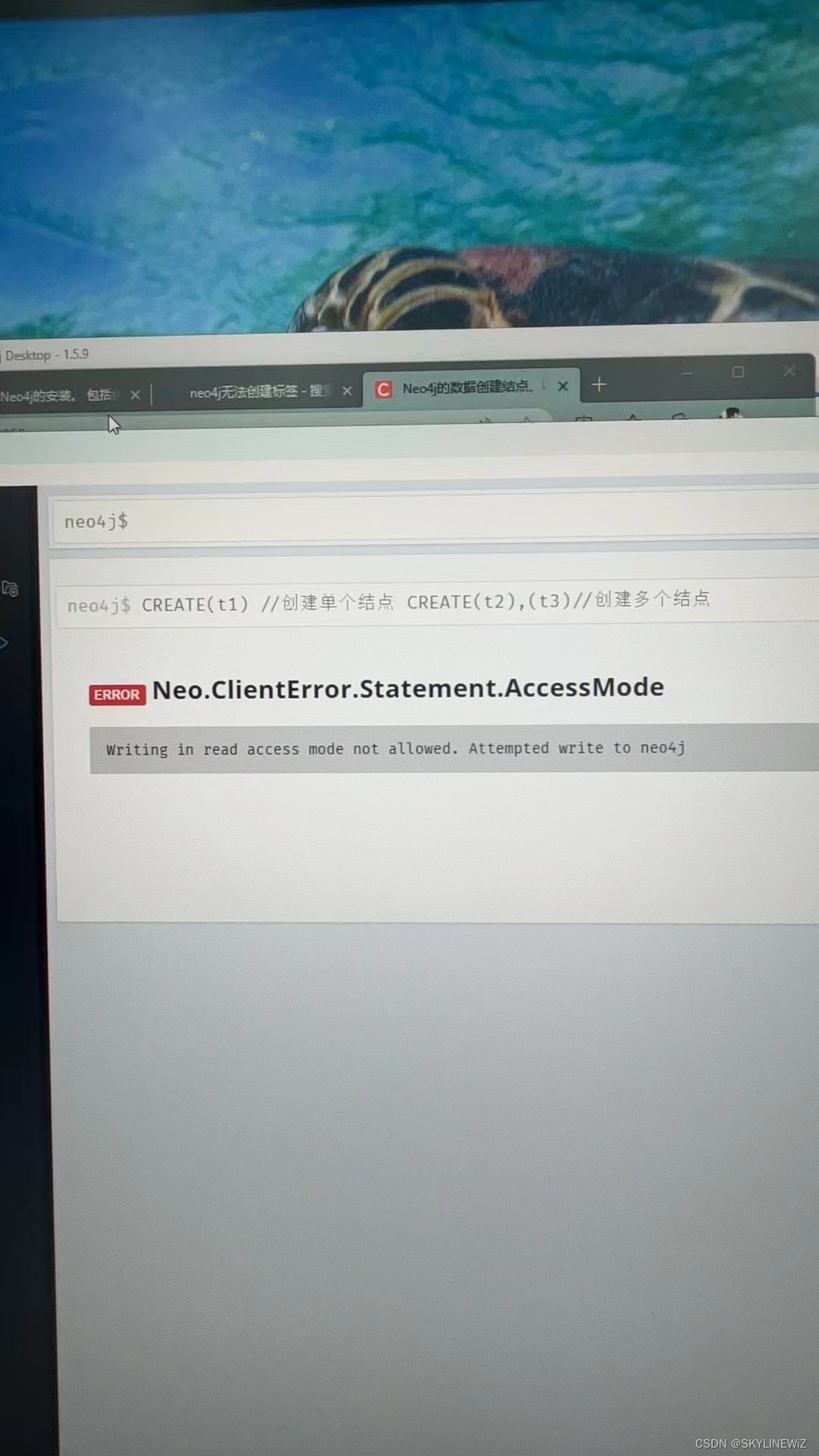 使用neo4j时,无法load csv数据，或者出现Writing in read access mode not allowed, Attempted write to neo4j问题的解决 ...