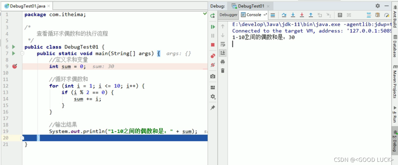 Java基础_86.Debug的使用_Debug查看偶数求和_debug求和程序-CSDN博客
