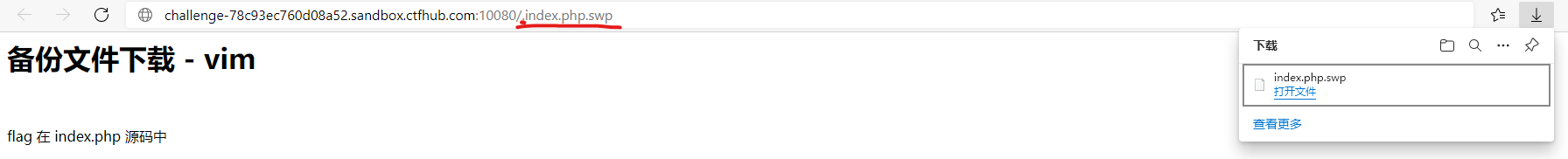 [CTFHub]vim缓存（web＞信息泄露＞备份文件下载）_web ctf vim-CSDN博客