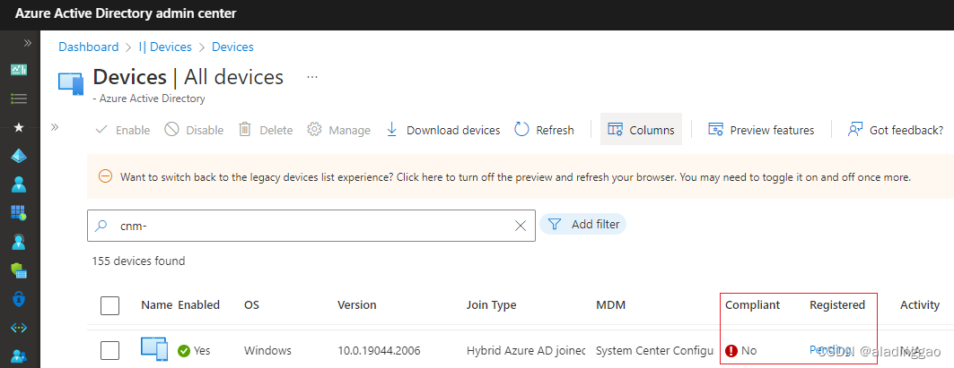 【M365运维】计算机无法注册到MEM里，在AAD里显示Pending_dsregcmd-CSDN博客
