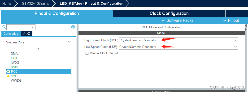 STM32F103ZET6+Cubemx+HAL库配置按键控制LED灯_stm32cubemx怎么让使用key1控制led0翻转,使用key2控制led1翻转-CSDN博客