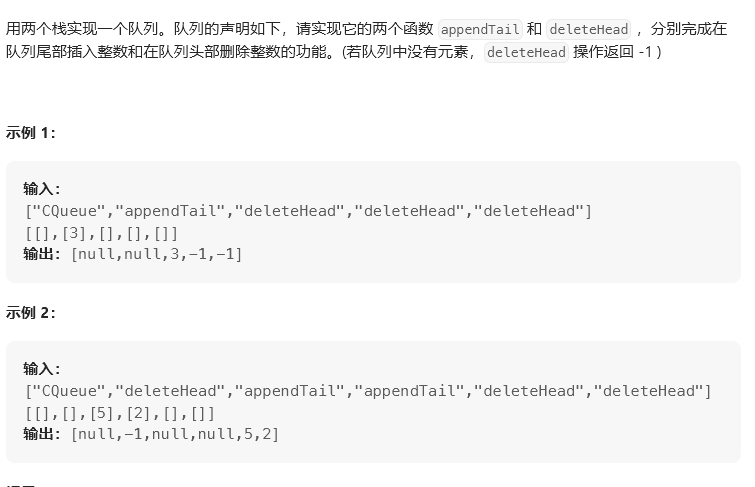 Leetcode 剑指 Offer 09 用两个栈实现队列leetcode上的 剑指offer 09”用两个栈实现队列 Csdn博客