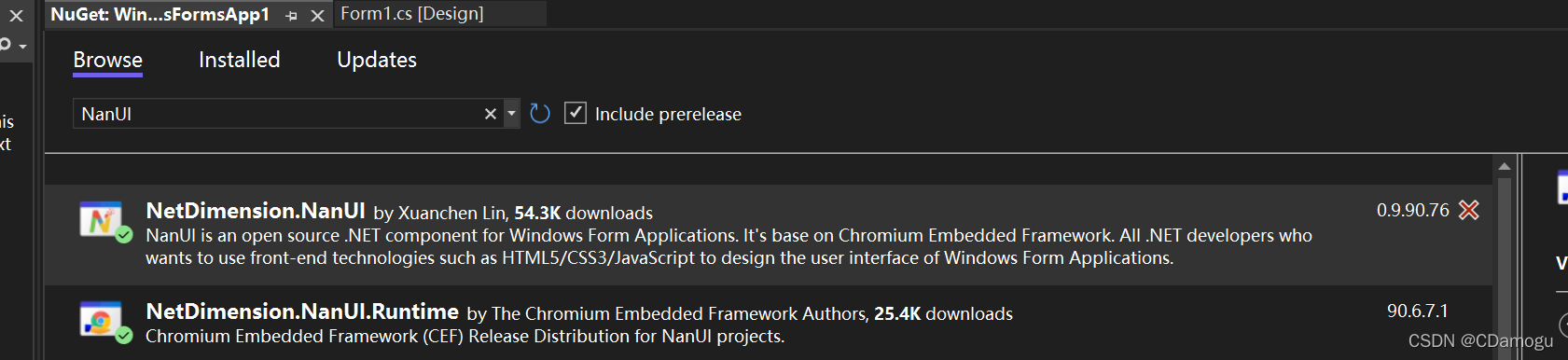 NetDimension.NanUI安装报错Unable to find a version of ‘SharpGen.Runtime‘解决方案_找不到与 'netdimension.nanu ...