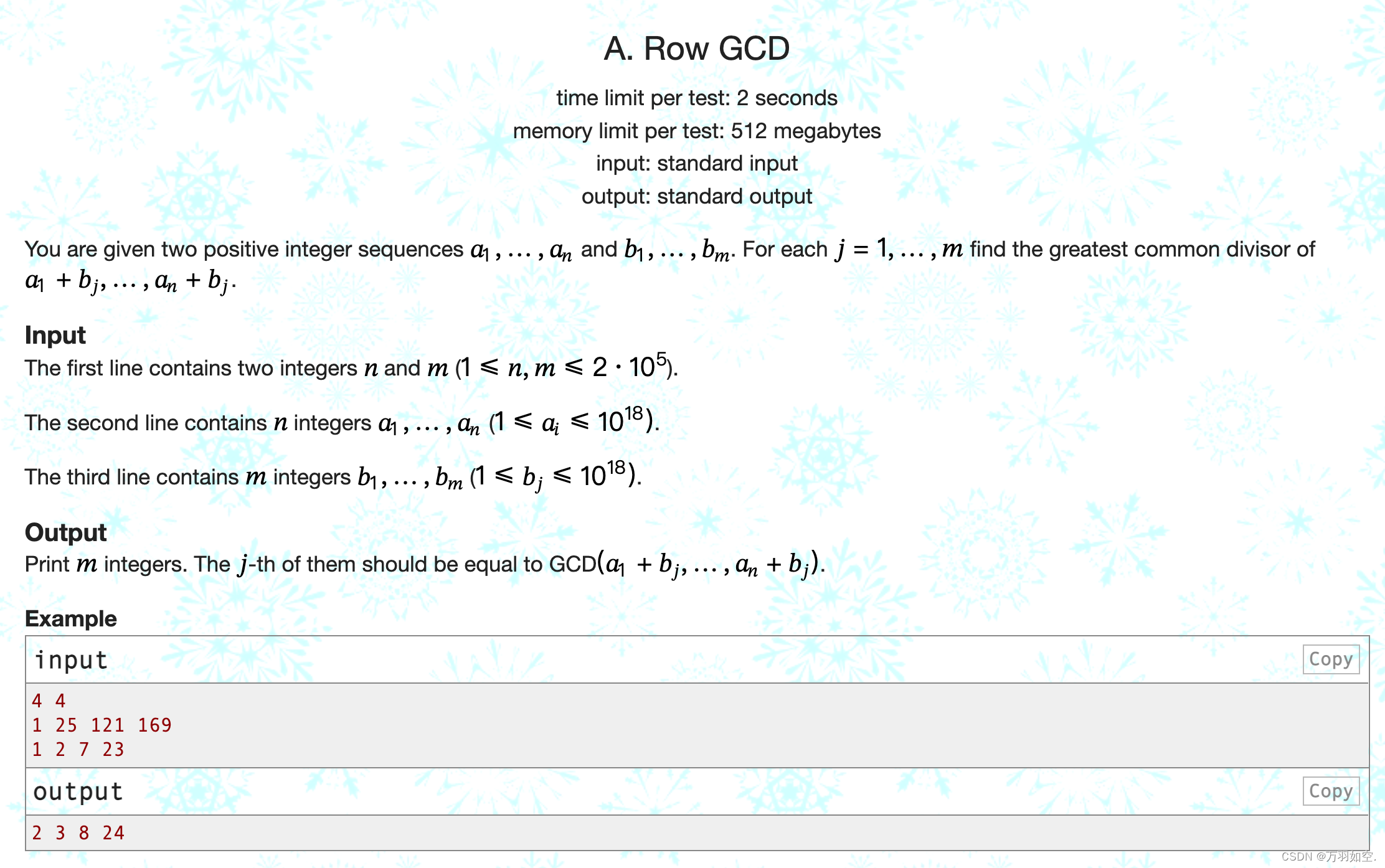 Codeforces Round 691 Div 1 A Row Gcdcodeforces Round 691 Div 1