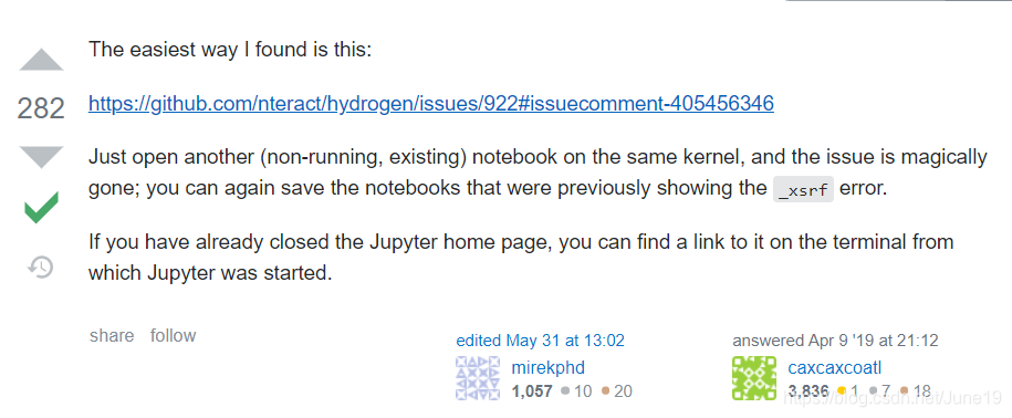 Jupyter Notebook not saving: ‘_xsrf‘ argument missing from post_jupyter 报错argument missing from ...
