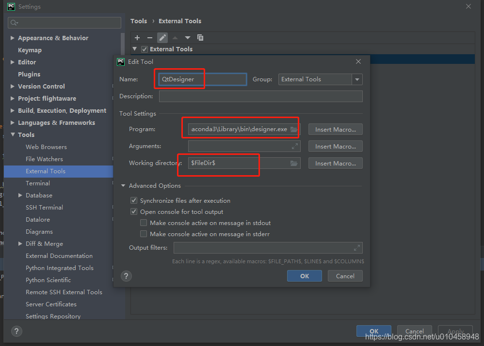 pyqt5 初始pycharm配置_pycharm program arguments 在哪里-CSDN博客