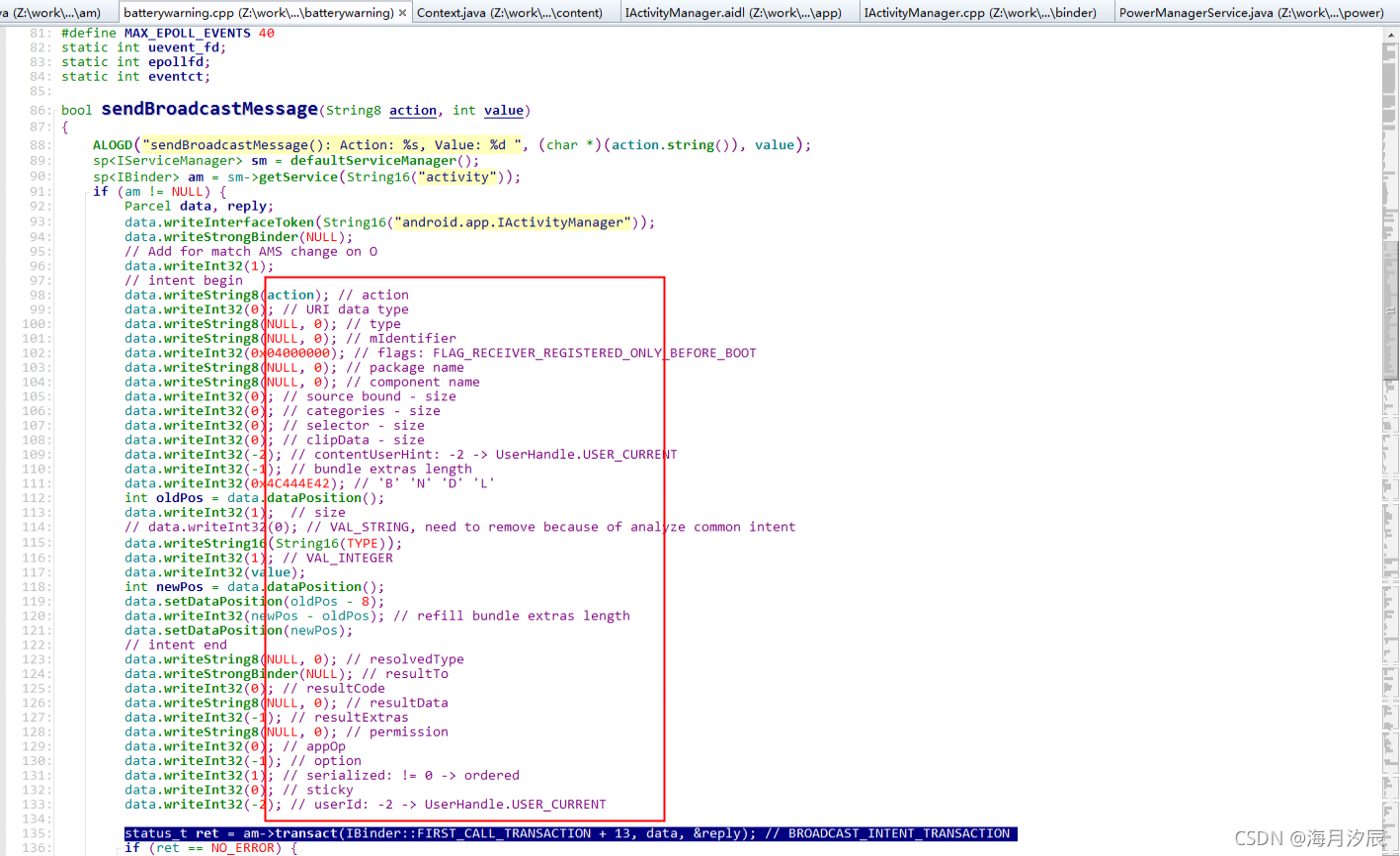 Android C++语言 通过Binder通信调用activity: [android.app.IActivityManager] 服务发广播_android c++ 怎么发广播-CSDN博客