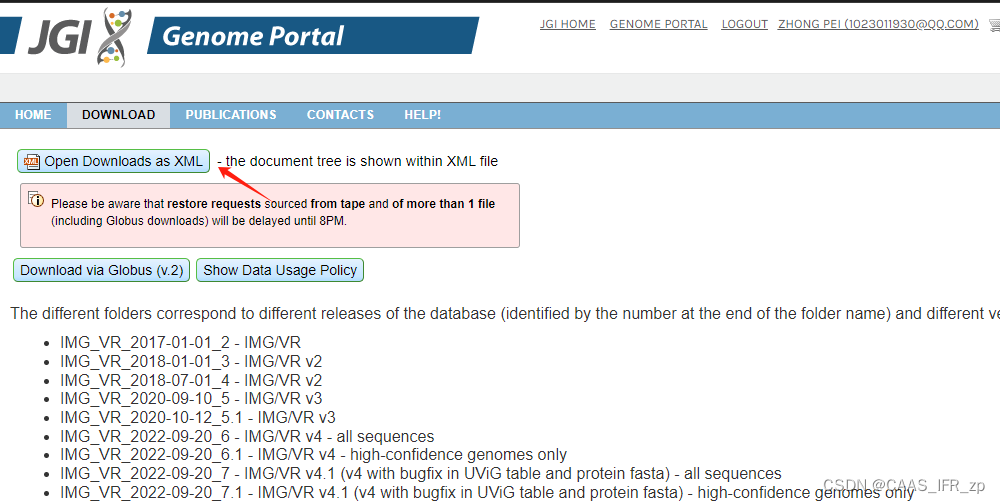 Linux 下载 JGI 的 IMG_VR_imgvr数据库下载数据-CSDN博客