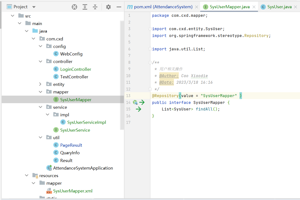 Springboot整合mybatis遇到的问题could Not Autowire No Beans Of Sysusermapper