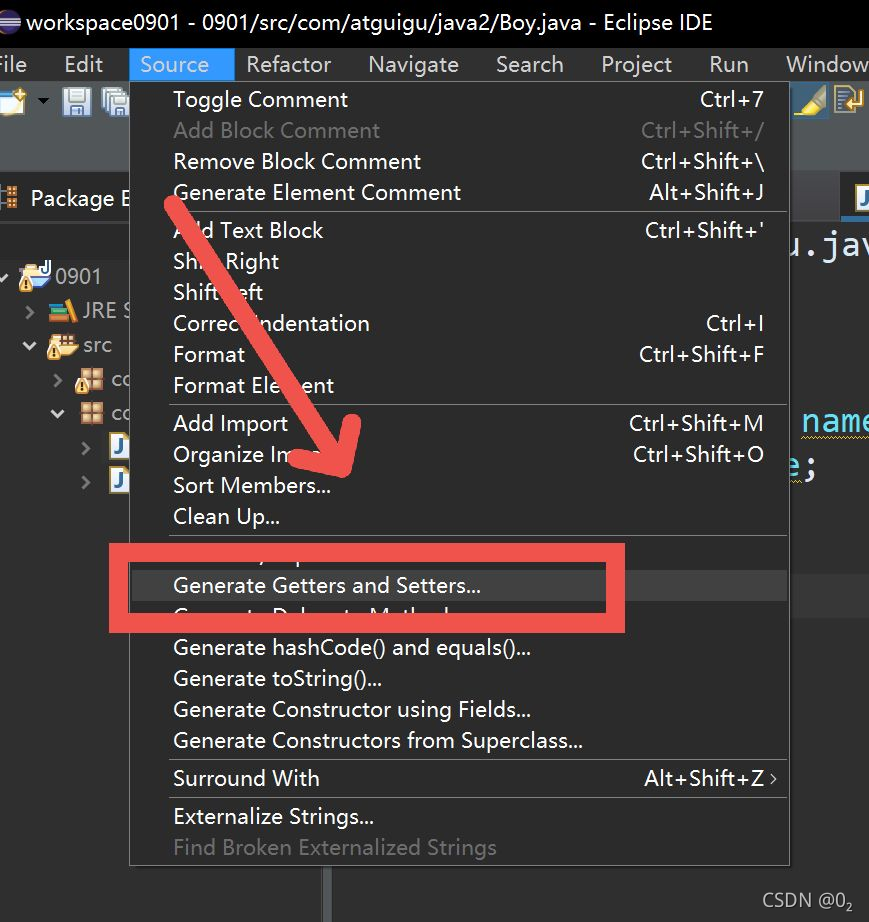 Java——Eclipse——get、set方法的自动生成_eclipse 自动生成get set方法-CSDN博客